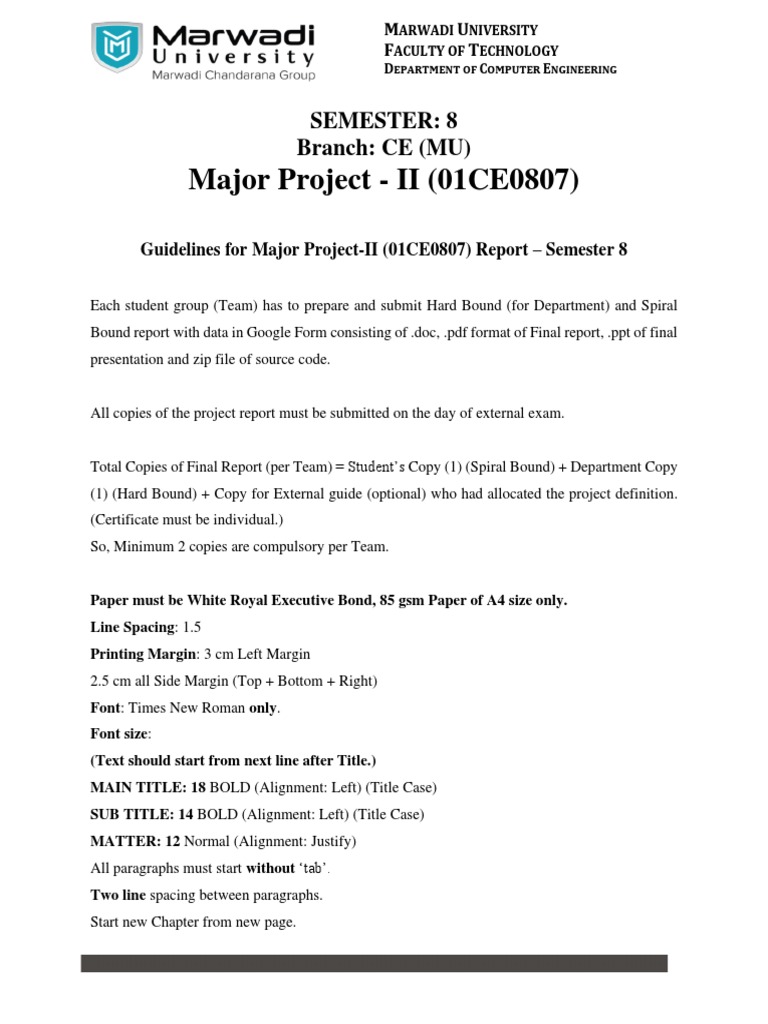 INTERNSHIP-PROJECT REPORT GUIDELINES SEM 8 - 2022-23 - v2 | PDF | Abstract (Summary) | Computing