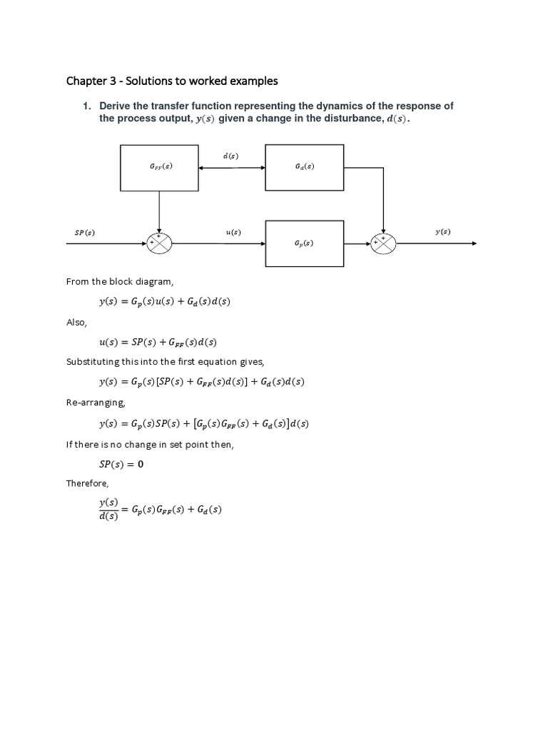 Chapter 3 - Solution To Worked Examples | PDF | Control Theory | Systems Theory