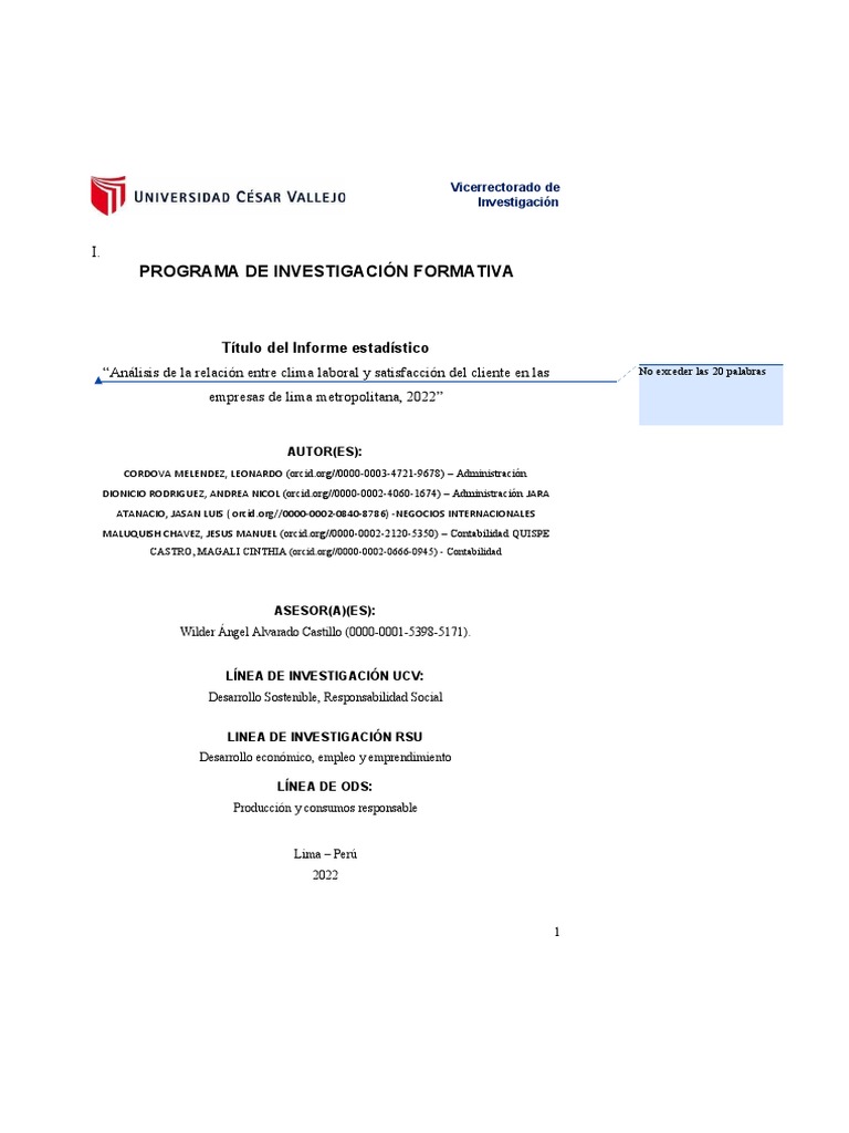 Plantilla de Imforme 2 Unidad | PDF | Calidad (comercial) | La satisfacción del cliente