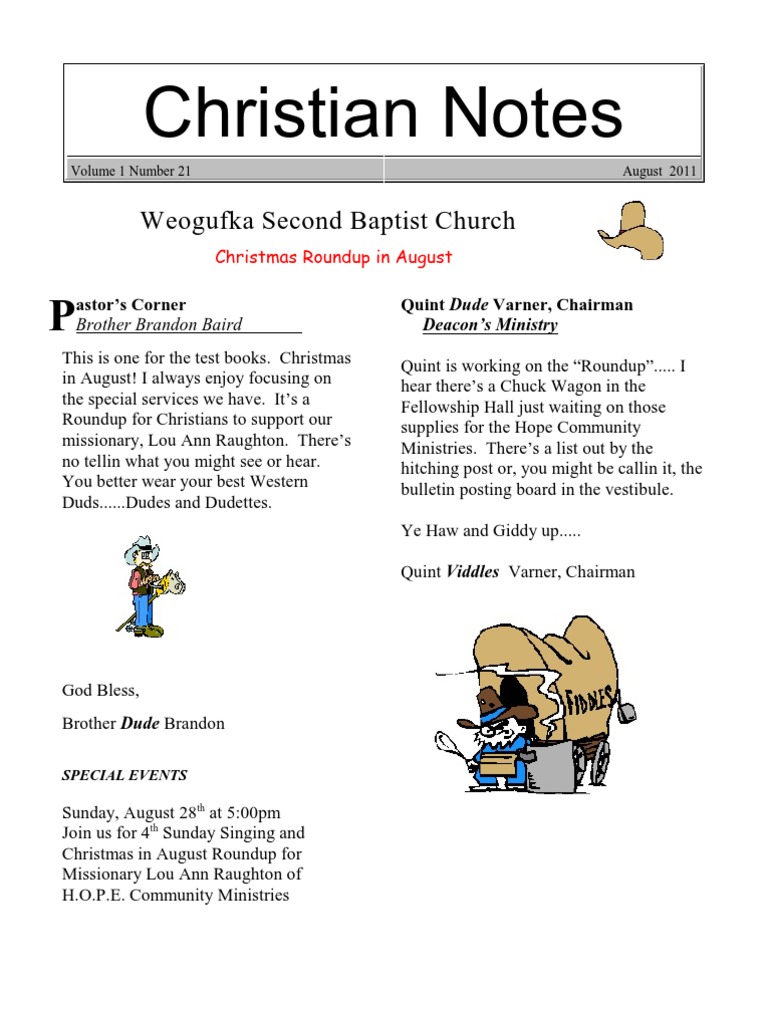 Christian Notes: Weogufka Second Baptist Church | PDF | Religious ...