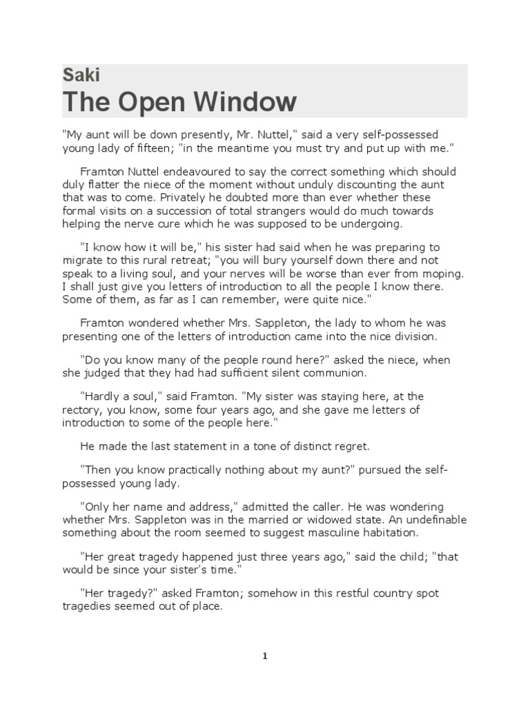 The Open Window | PDF