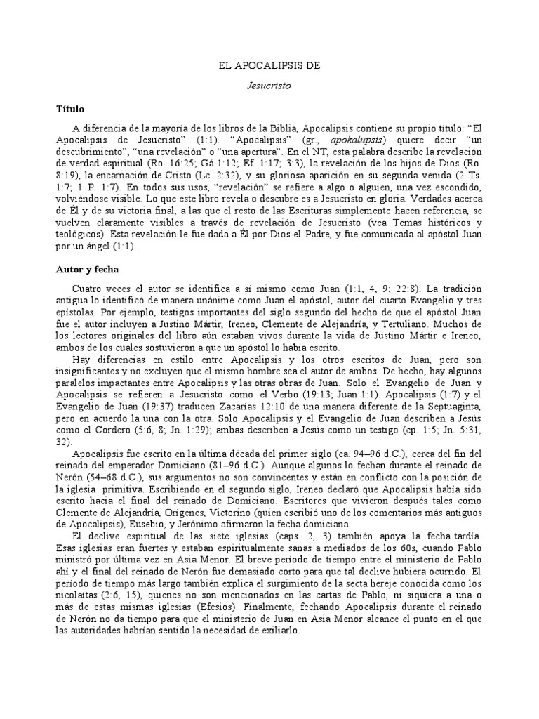 3.el Apocalipsis de Jesucristo | PDF | Juan el apóstol | Libro de ...