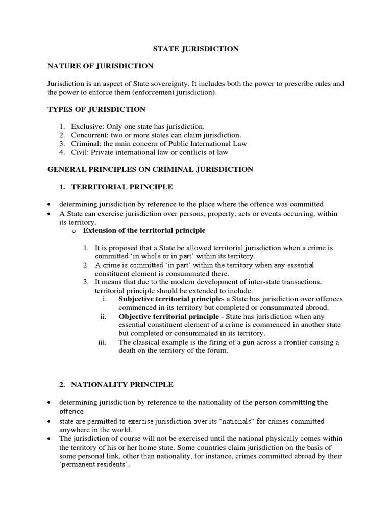 STATE JURISDICTION Unit 4 | PDF | Diplomatic Rank | Jurisdiction