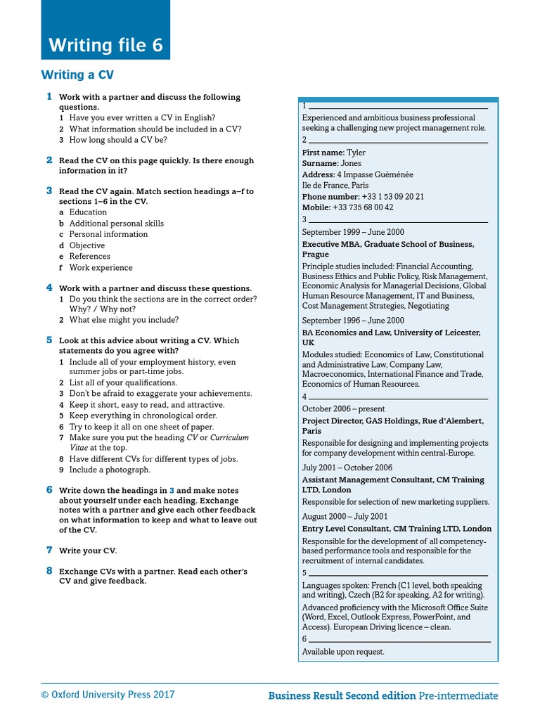 Br2e Pre-Int Writing 6 | PDF