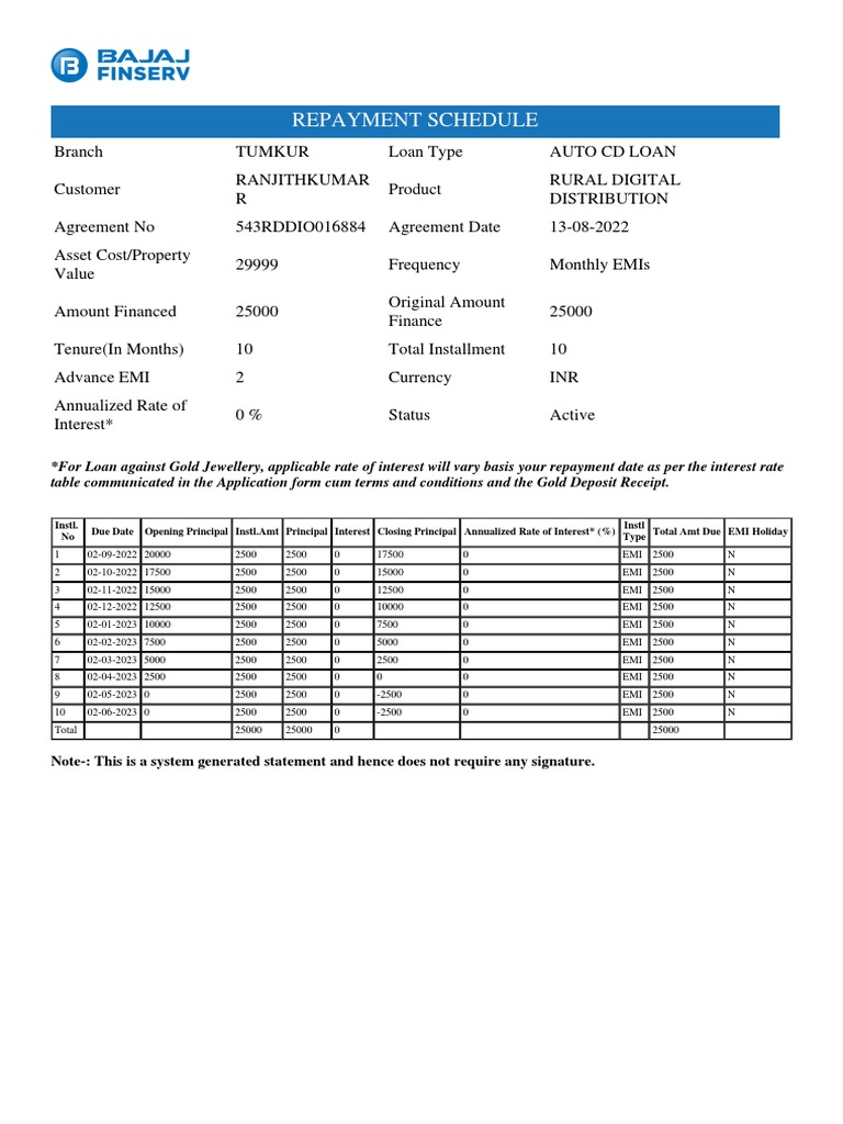 Repayment Schedule_20_38_42 | PDF | Interest | Loans