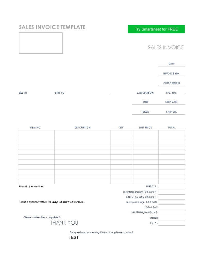IC Sales Invoice Template 10768 - PDF | PDF | Invoice | Payments