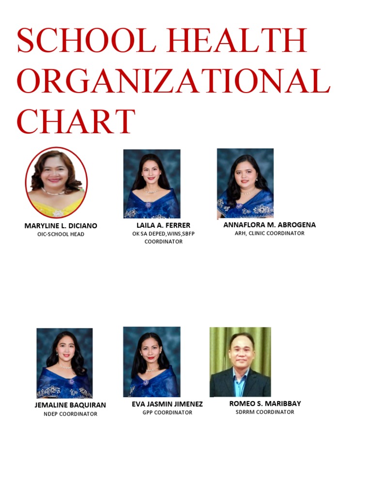 School Health Organizational Chart: Maryline L. Diciano Laila A. Ferrer ...