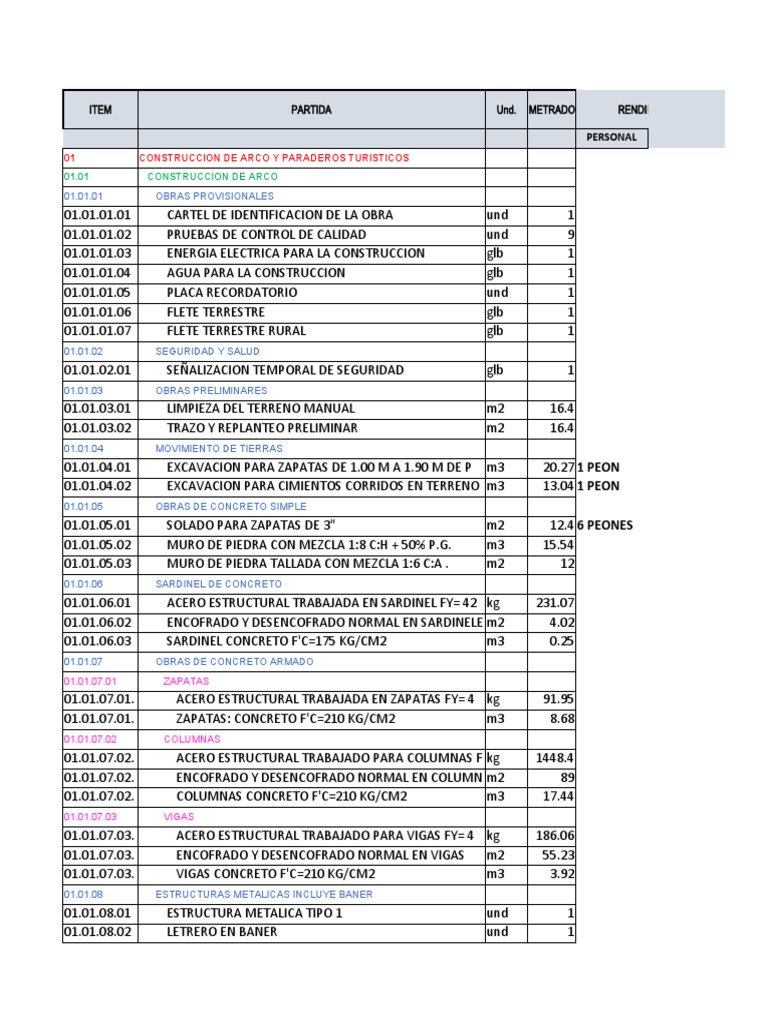 Programa de Obra | PDF | Hormigón | Bienes raíces