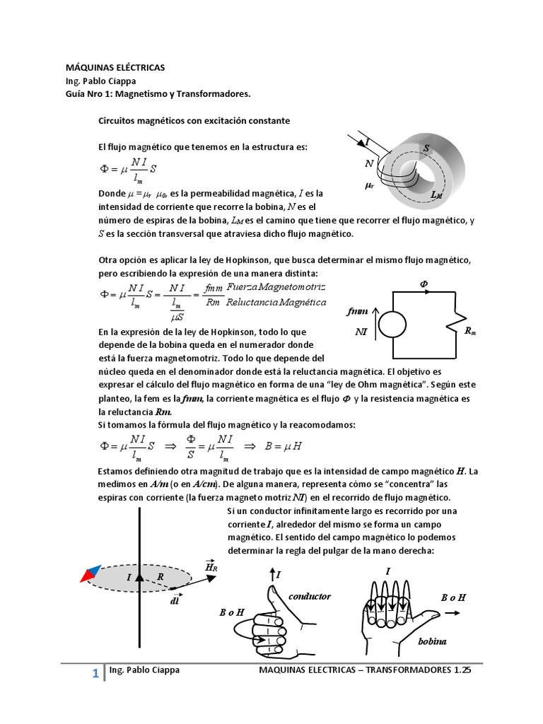 Maquinas Electricas Guia 1.25 Transformadores | PDF | Corriente eléctrica | Inductor