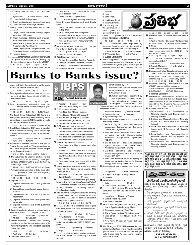 General Awareness 5 | PDF | Economies | Banking