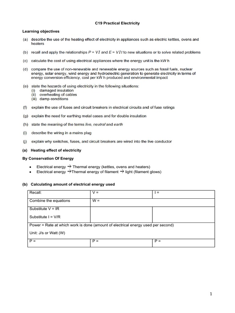 c19 Practical Electricity Compressed | PDF | Fuse (Electrical) | Ac Power Plugs And Sockets