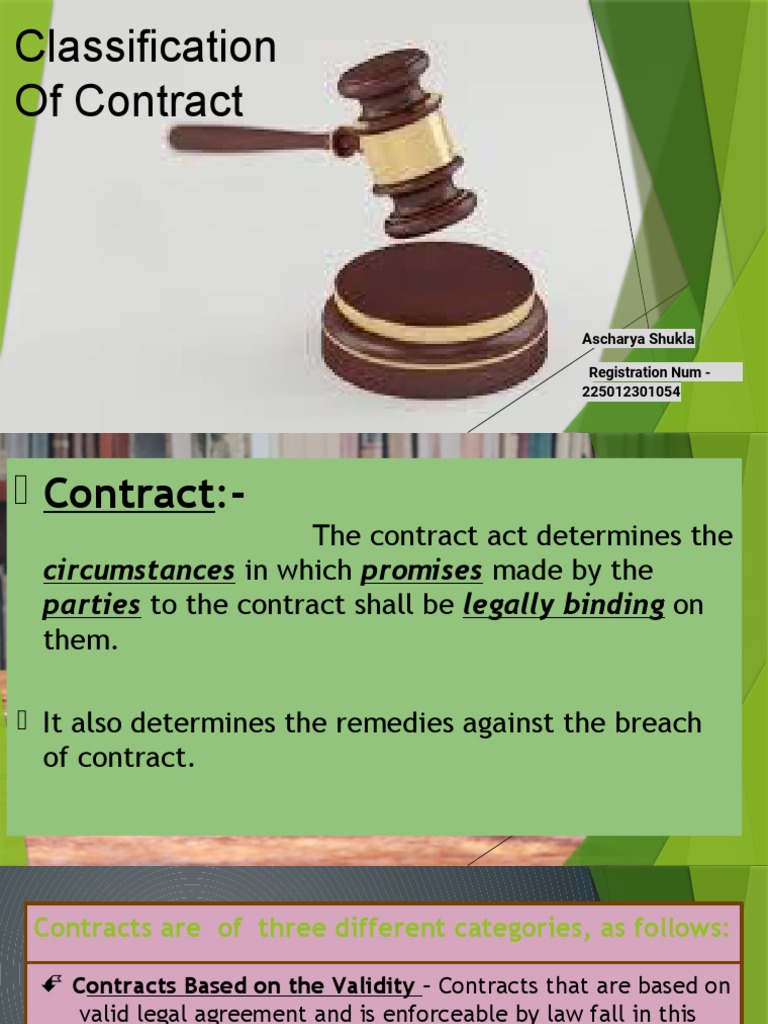 Classification of Contracts Explained | PDF | Lease | Legal Concepts