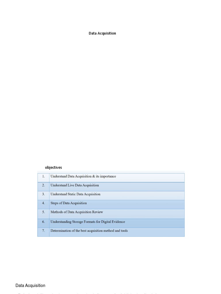 Data Acquisition | PDF | Computer Data Storage | Computer Forensics