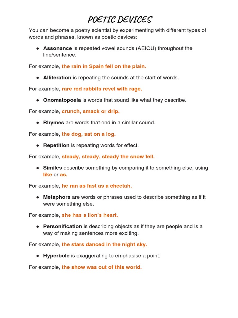 Poetic Devices | PDF | Poetry | Poetic Devices