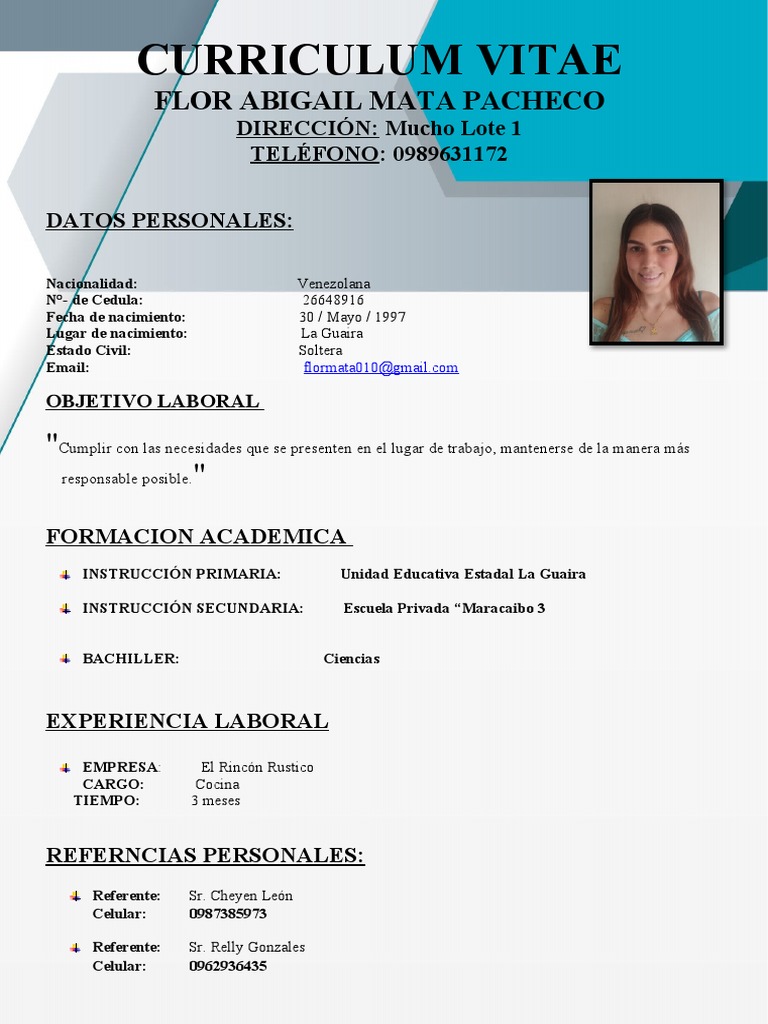 Curriculum Vitae: Flor Abigail Mata Pacheco | PDF