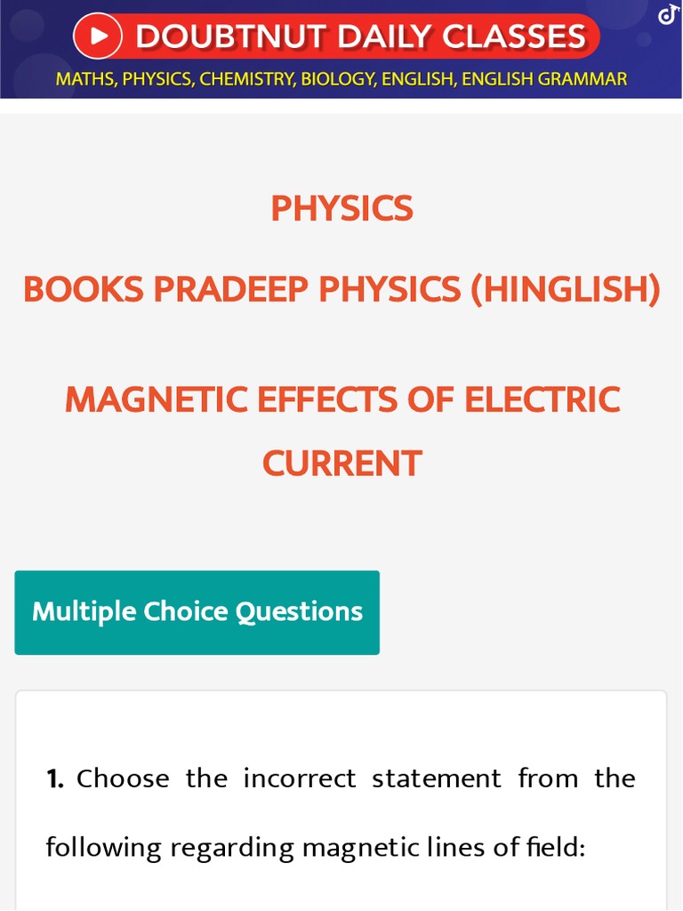 21948-Books-Doubtnut-Question-Bank Magnet | PDF | Magnetic Field ...