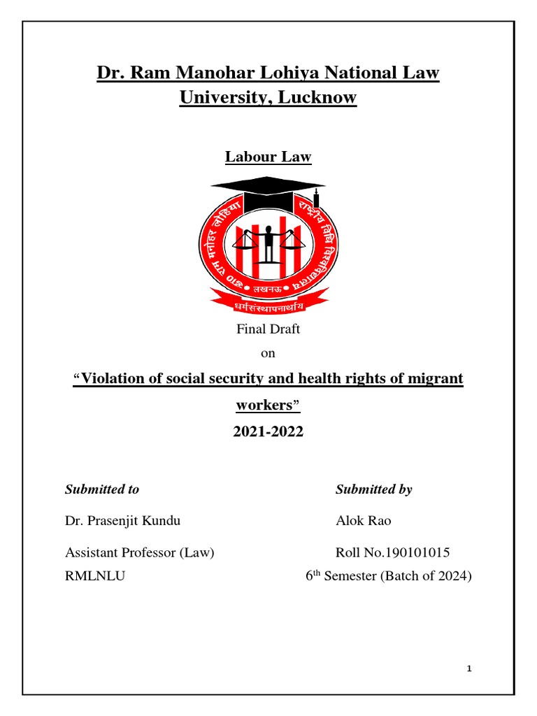 Dr. Ram Manohar Lohiya National Law University, Lucknow | PDF