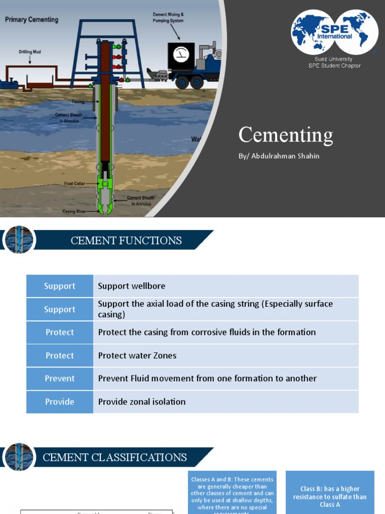 Cementing: By/ Abdulrahman Shahin | PDF | Casing (Borehole) | Materials