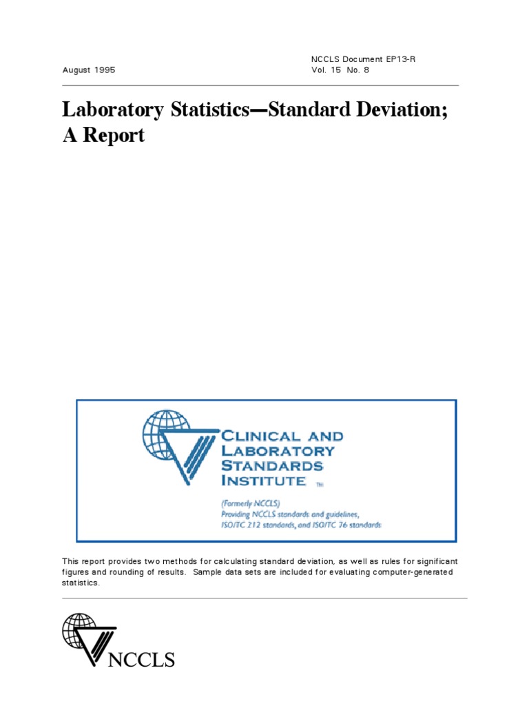 Clsi Ep13 R Pdf Standard Deviation Coefficient Of Variation