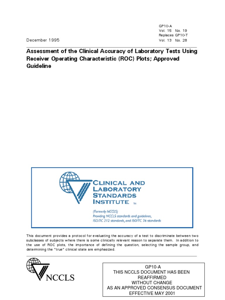 Clsi GP10 A | Download Free PDF | Sensitivity And Specificity ...