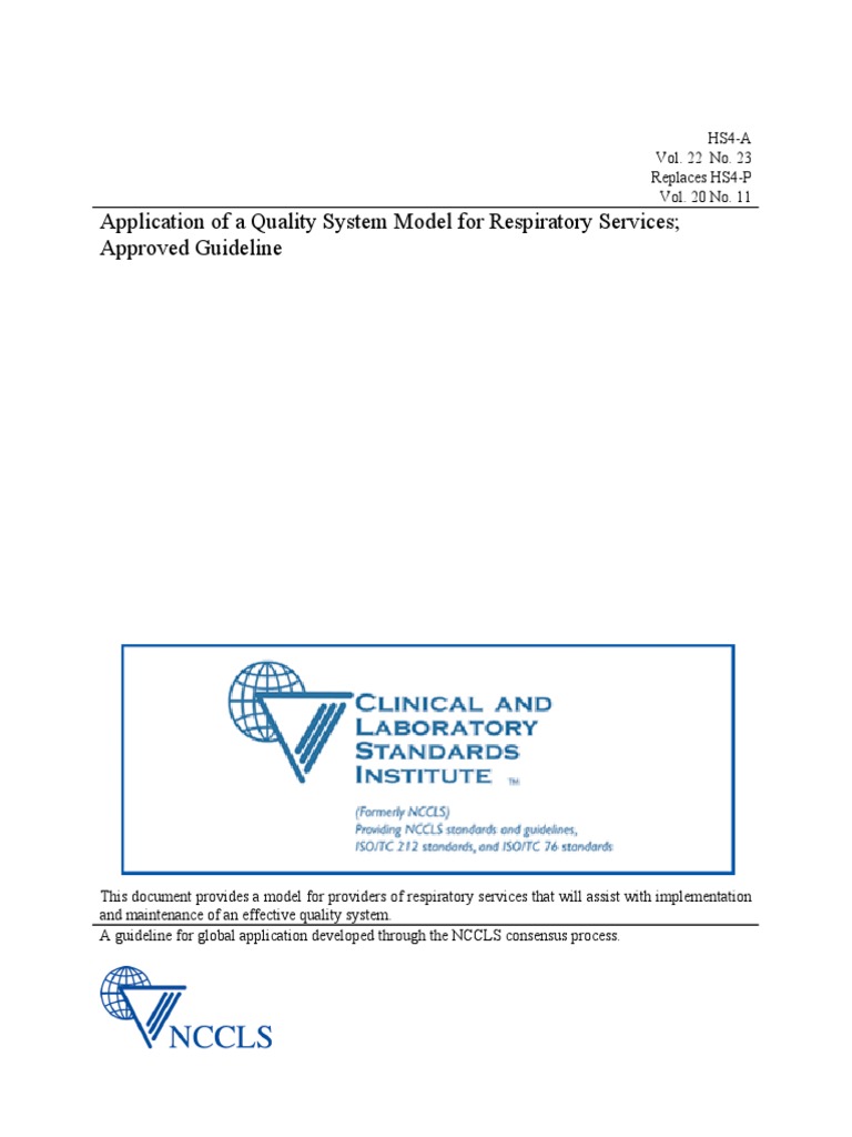 Clsi HS4 A | PDF | Quality Management System | Consensus Decision Making