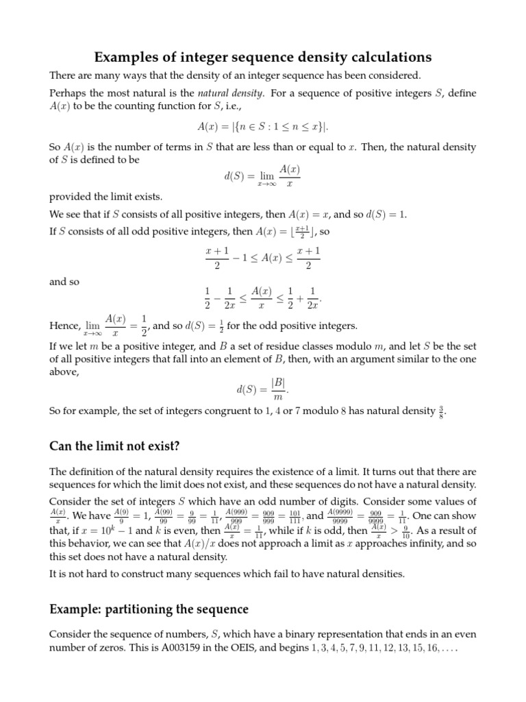 Density Examples | Download Free PDF | Sequence | Limit (Mathematics)