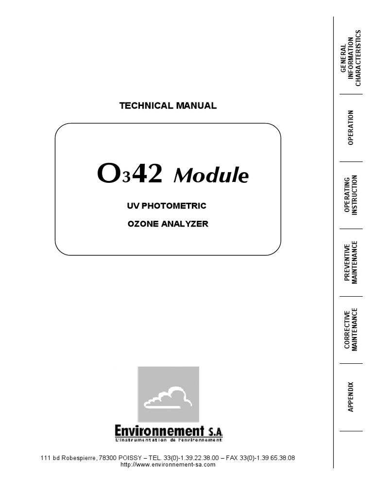 Technical Manual: Uv Photometric Ozone Analyzer | PDF | Ultraviolet ...