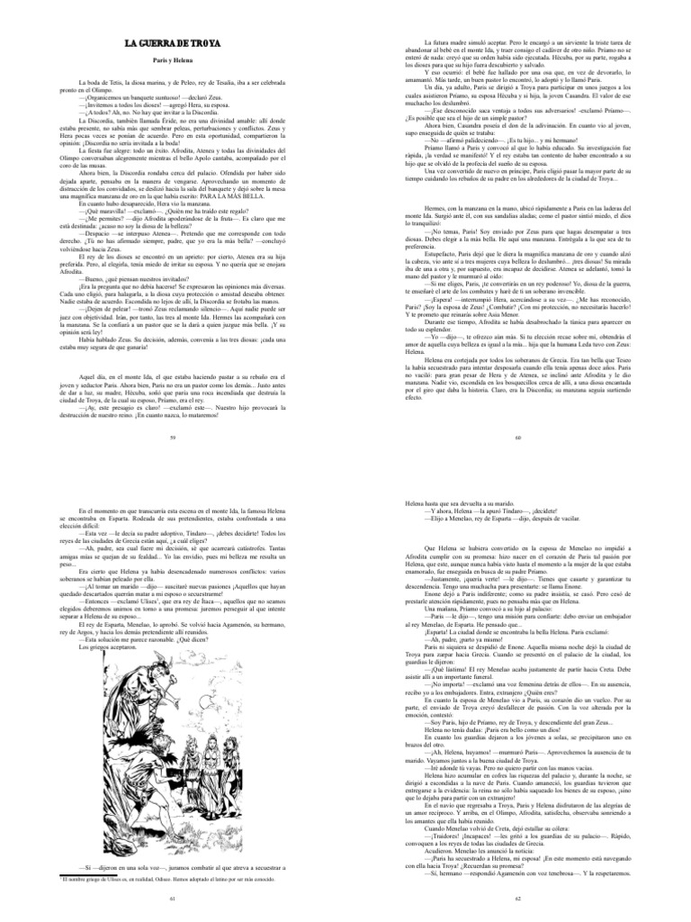 La Guerra de Troya: Paris y Helena | PDF | Aquiles | París (mitología)