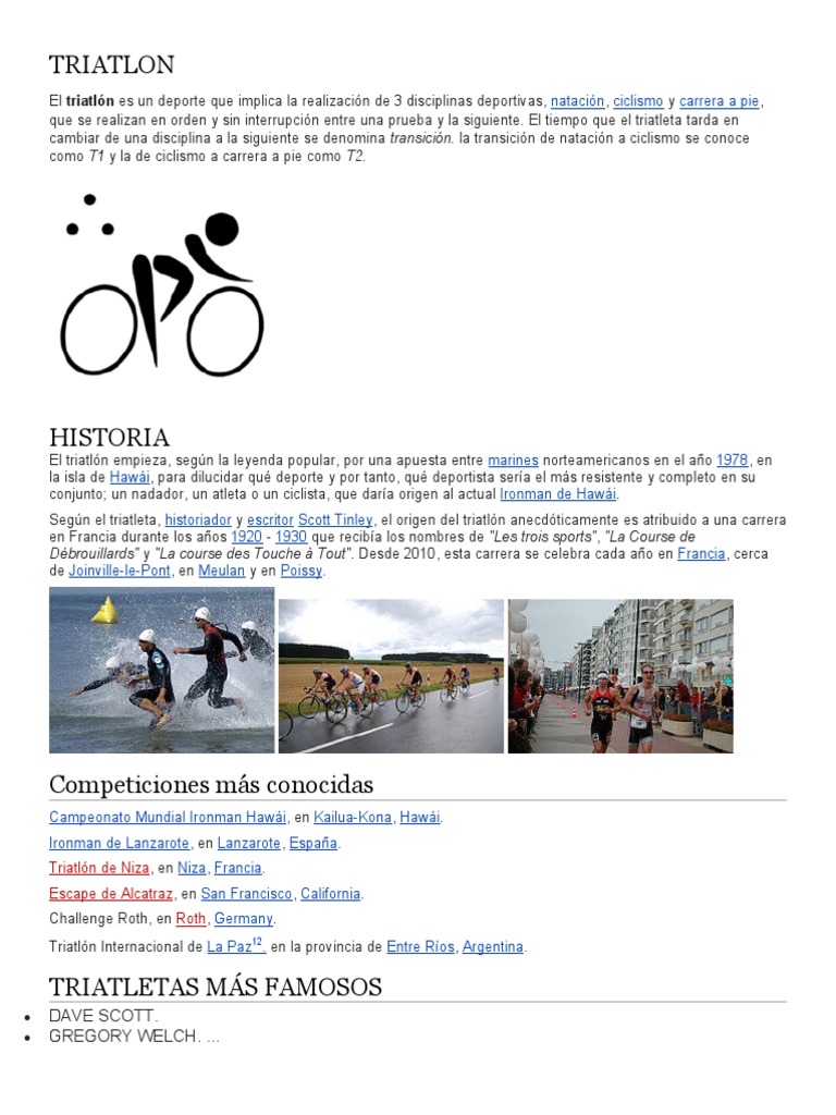 TRIATLÓN | PDF | Triatlón | Deportes individuales