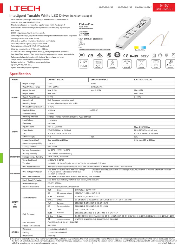 Intelligent Tunable White LED Driver: Specification | PDF | Electronics ...