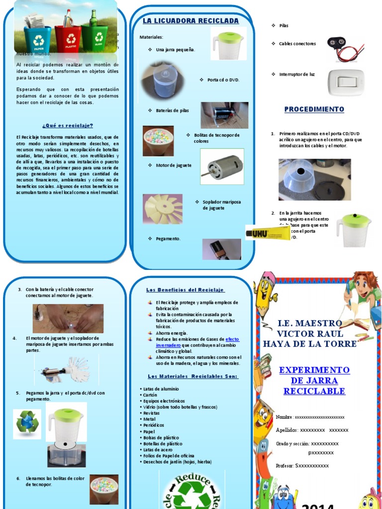 Triptico 4 | PDF | Reciclaje | Residuos