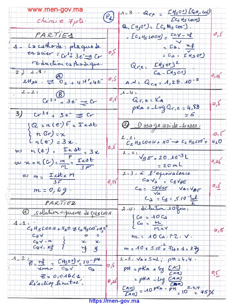 Correction Examen National Physique 2022 Bac PCBiof | PDF