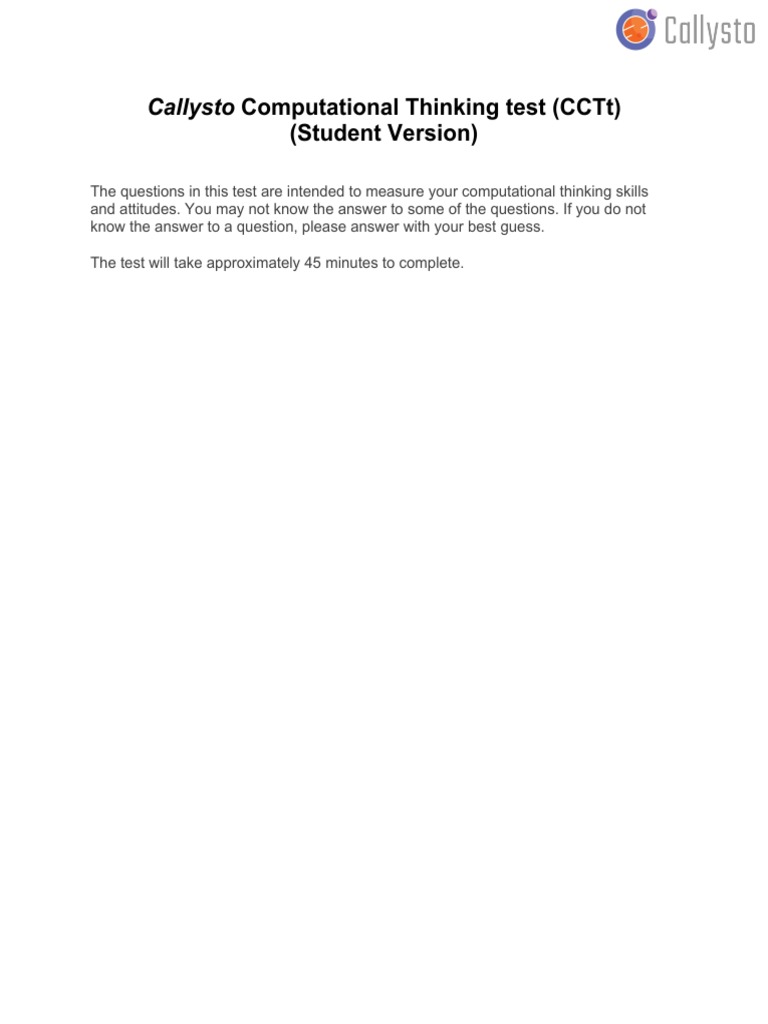 Resource Callysto-CTt Instrument Student Version-1 | PDF | Thought | Data