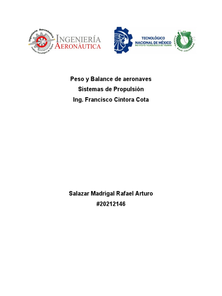 Peso y Balance de Aeronaves | PDF | Avión | Aeronave
