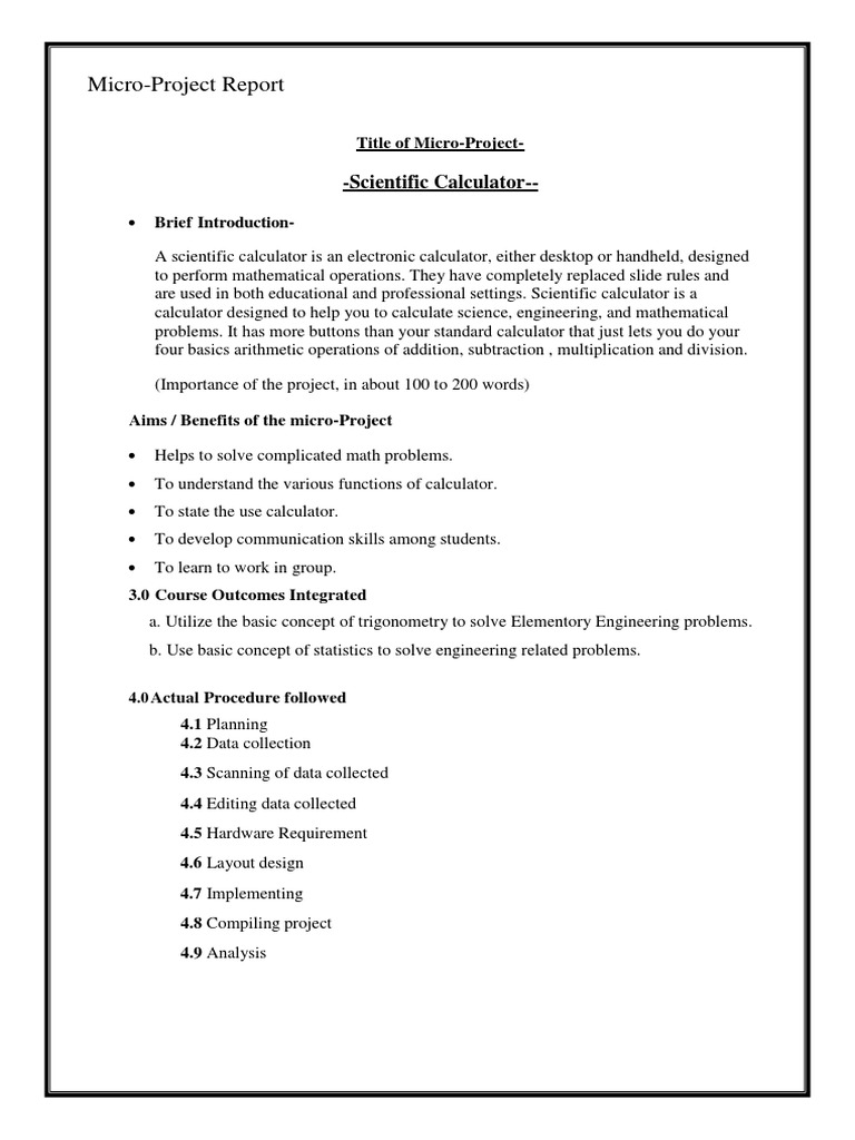 Math Microproject Final Report 3 | PDF | Calculator | Logarithm