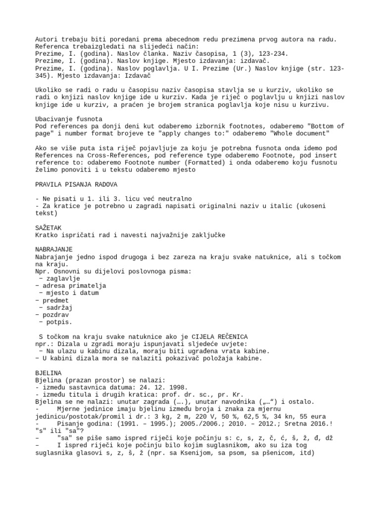 Upute Za Radove | PDF