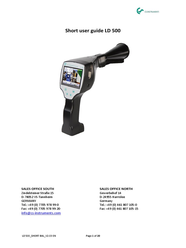 Shortmanual LD500 EN | PDF | Ultrasound | Usb