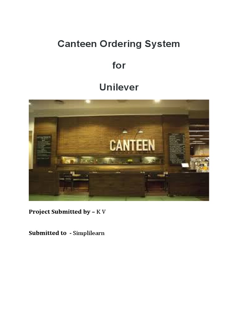 Project Unilever | PDF | Cafeteria | Use Case