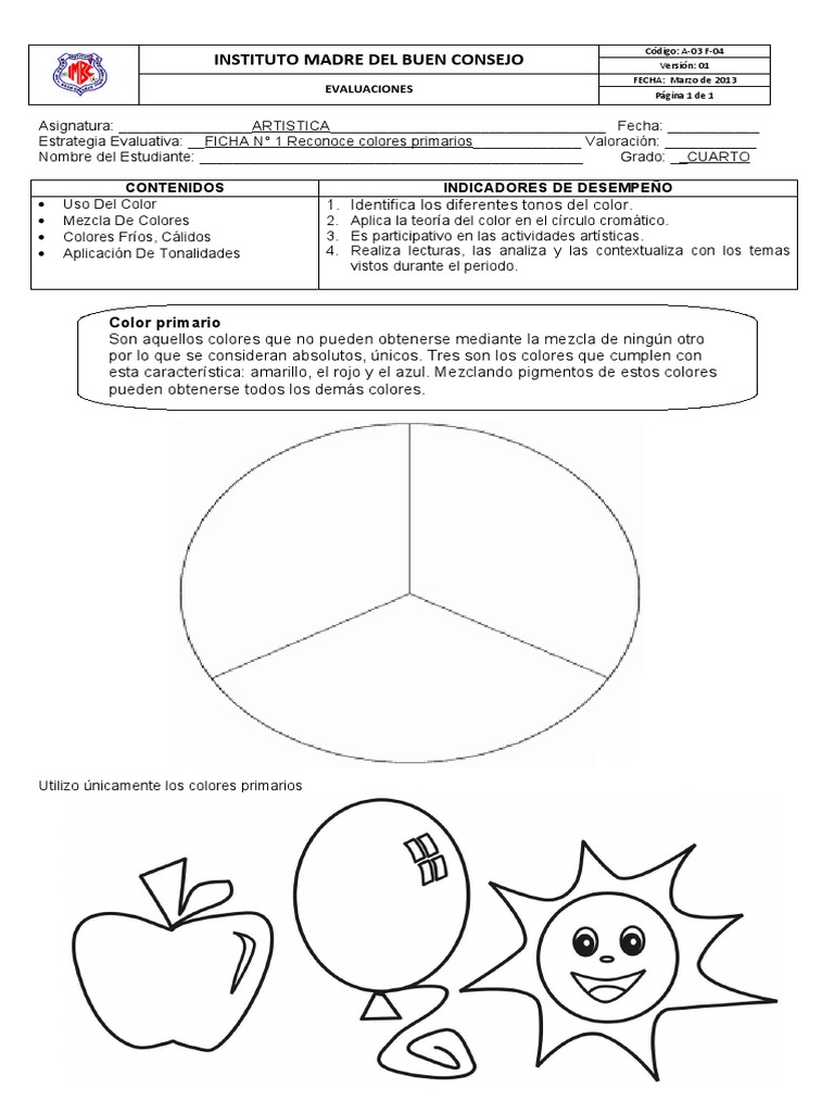 Actividades con Colores Primarios | PDF