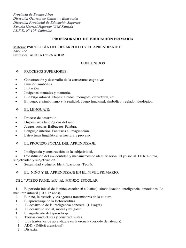 Cornador - PSICOLOGIA - DEL - DESARROLLO - Y - EL - APRENDIZAJE - II - P.E.P Robadp | PDF ...
