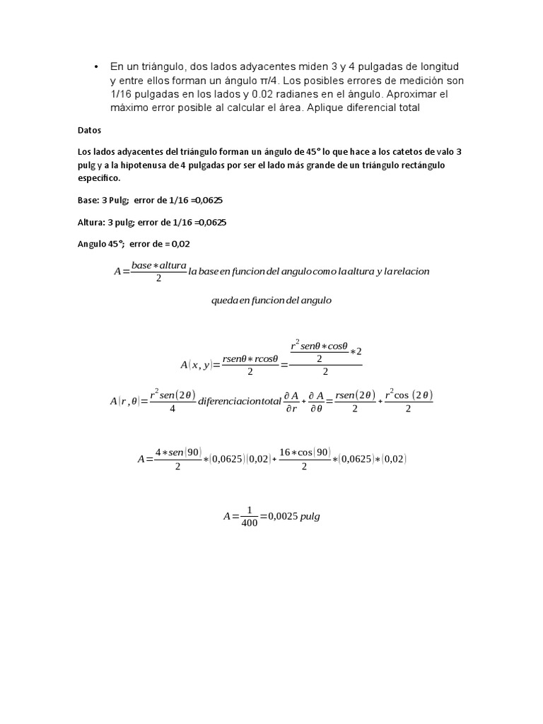 Aproximar El Máximo Error Posible Al Calcular El Área | PDF