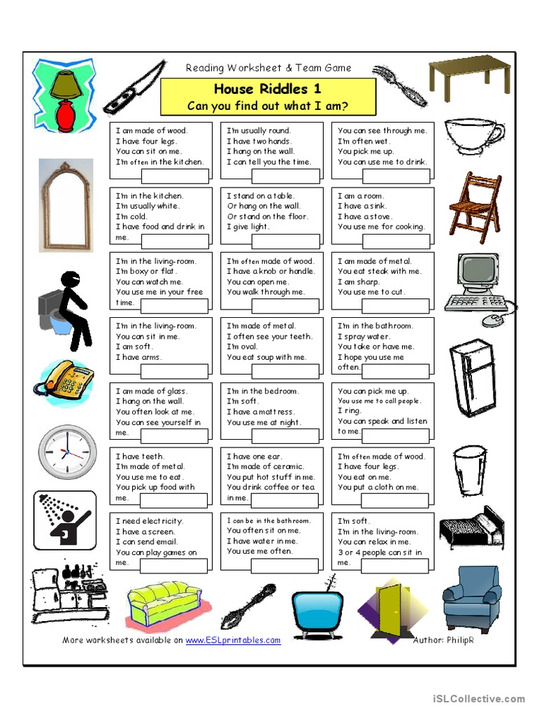 House Riddles (1) - Easy | PDF | Kitchen | Home
