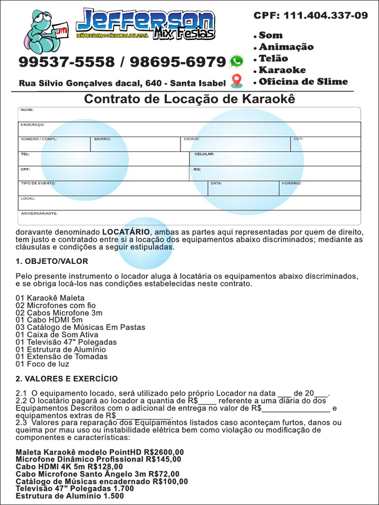 Contrato de Karaoke | PDF