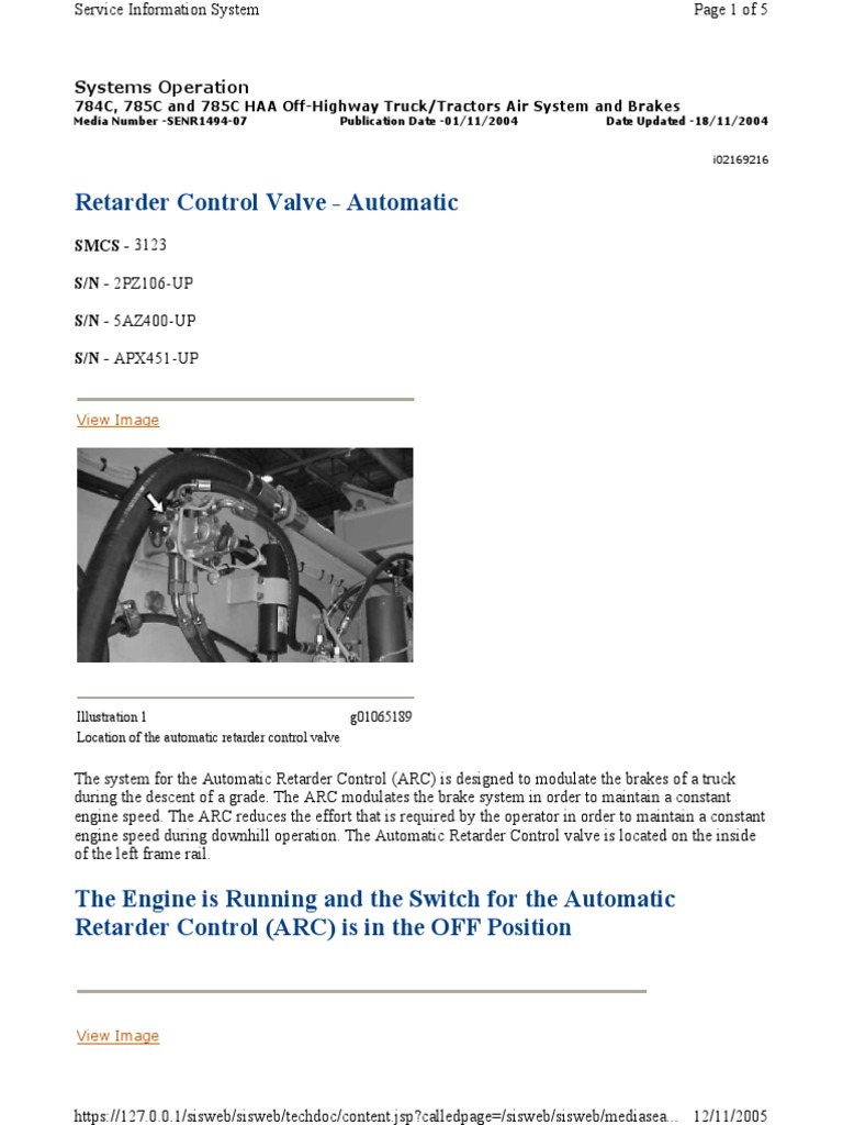 Arc 785C | PDF | Valve | Brake