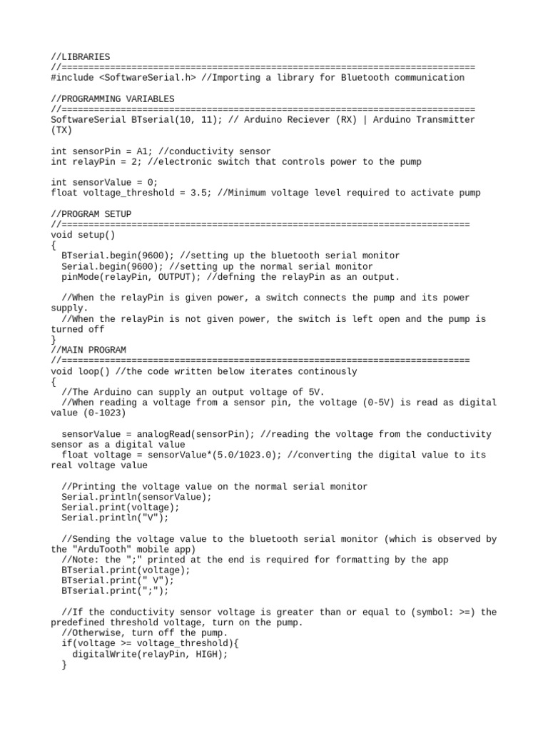 Conductivity Sensor Arduino Code Pdf