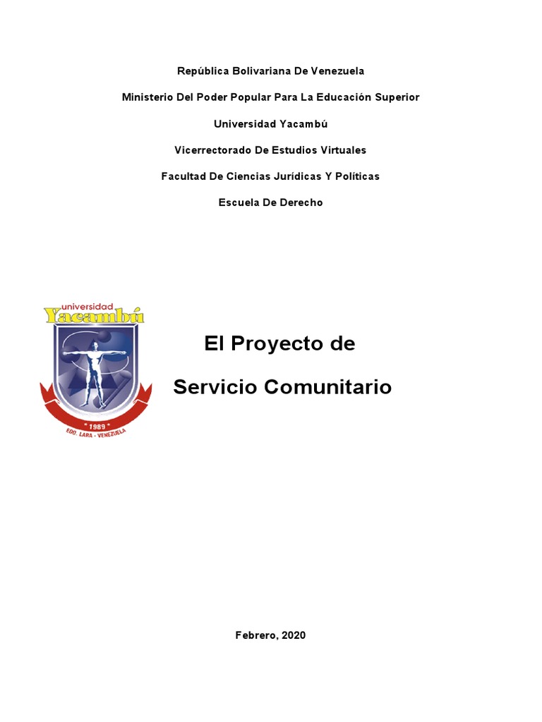 Proyecto de Servicio Comunitario en Venezuela | PDF | Sustentabilidad ...