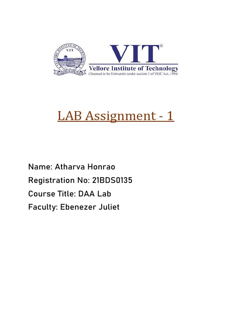 DAA Lab Assignment 1 | PDF | Computer Programming | Software Engineering DAA Lab Assignment 1 | PDF | Computer Programming | Software Engineering