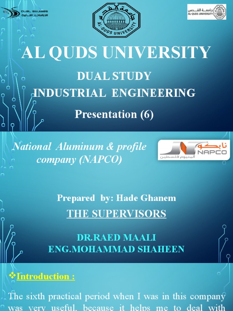 Al Quds University: Dual Study Industrial Engineering | PDF | Crane ...