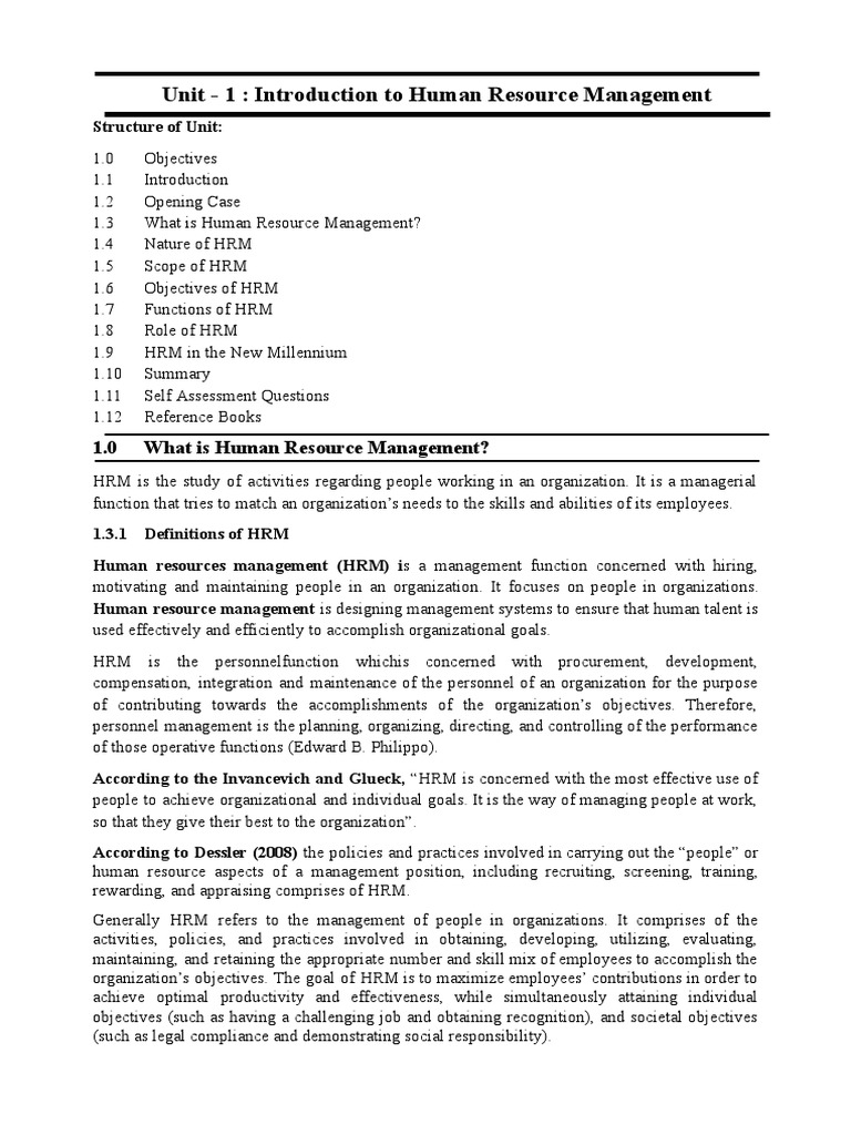 HRM Basic Notes | PDF | Human Resource Management | Human Resources