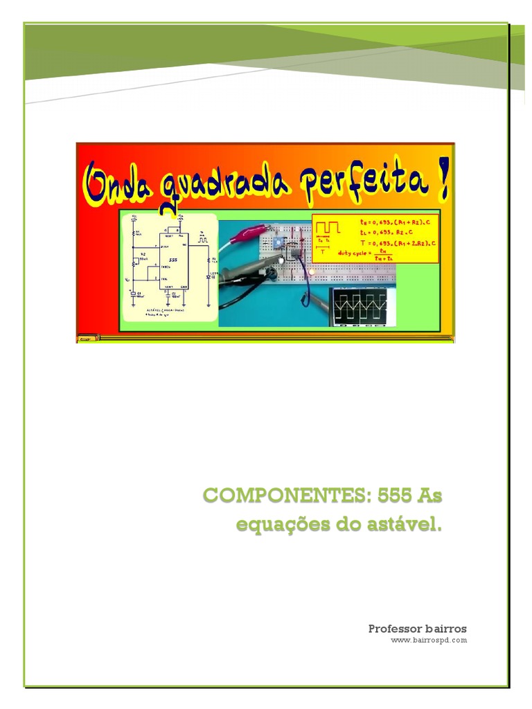 COMPONENTE 555 As Equações Do Astável | PDF | Capacitor | Equações